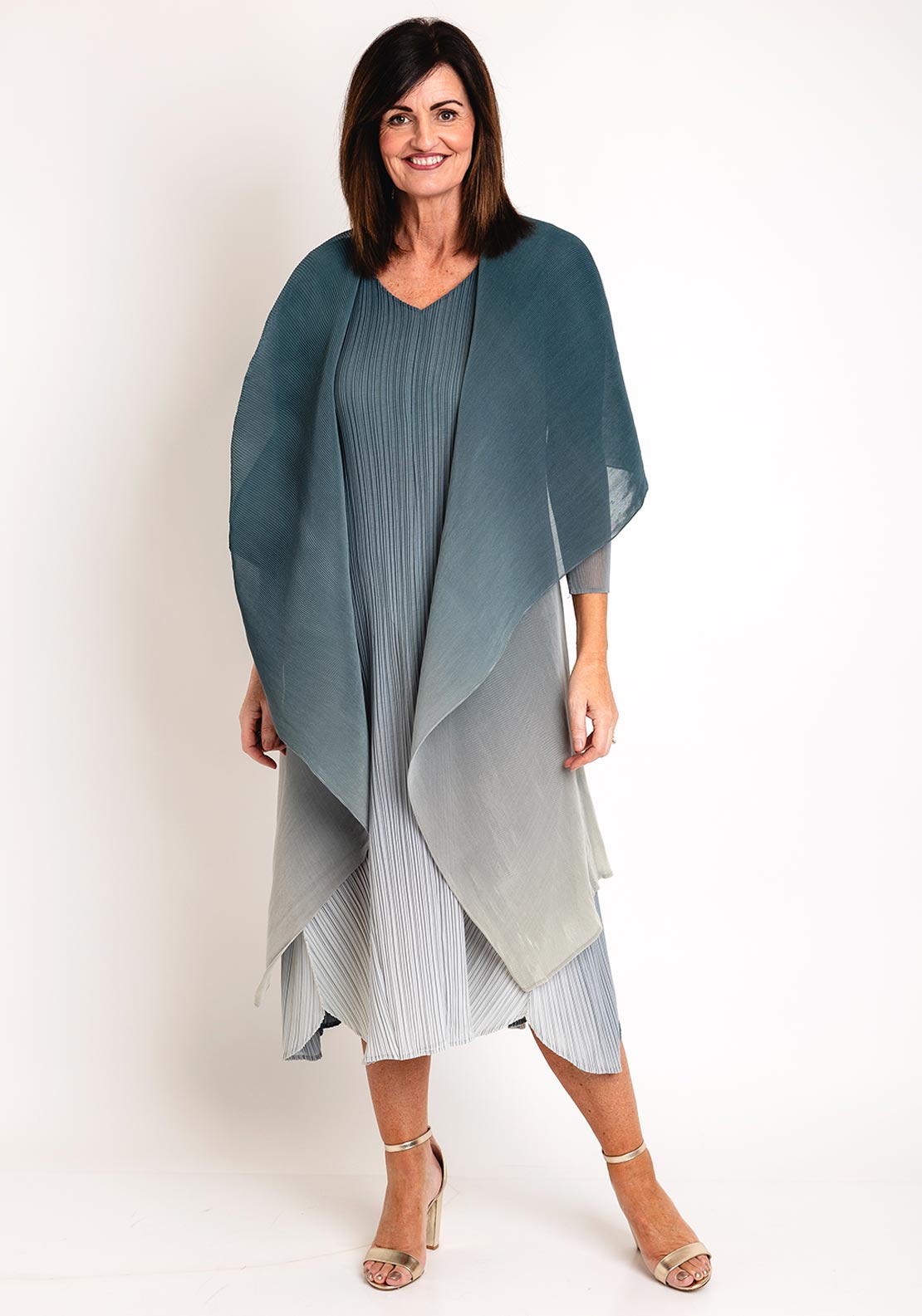 Alquema One Size Ombre Chiffon Dress & Jacket, Gamble - McElhinneys