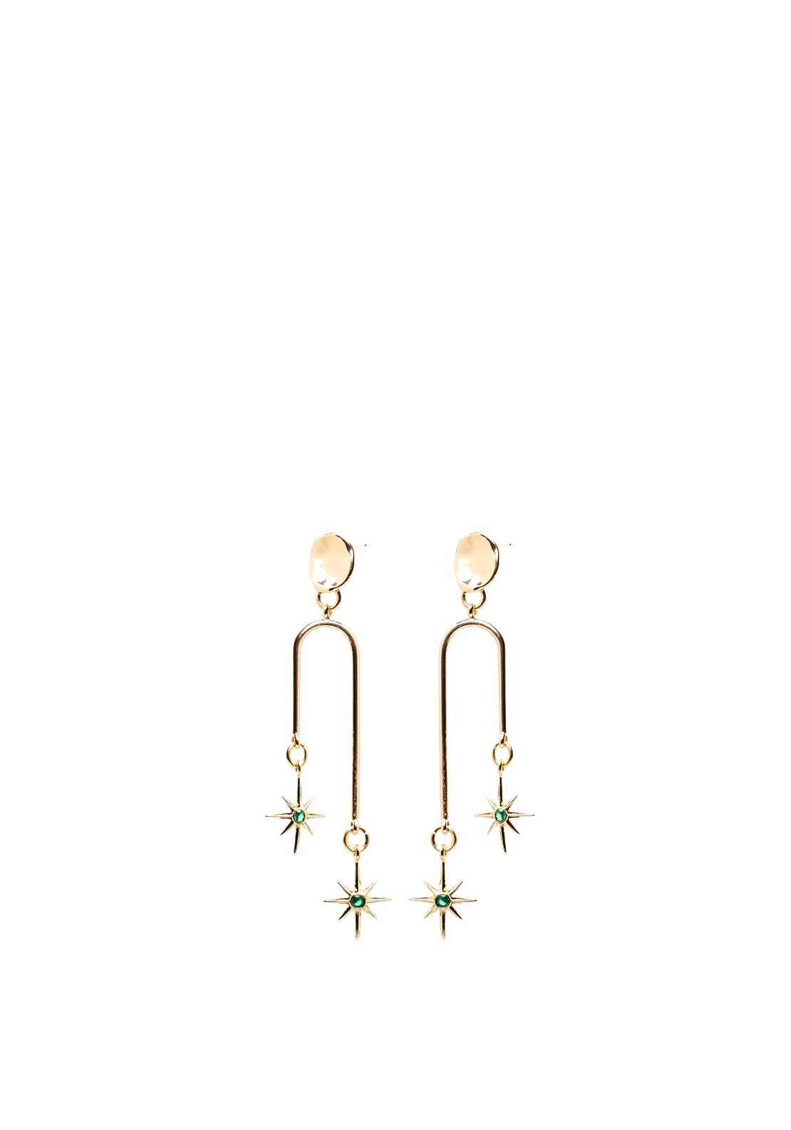 Angela D’Arcy Faling Star Drop Earrings, Gold & Green - McElhinneys