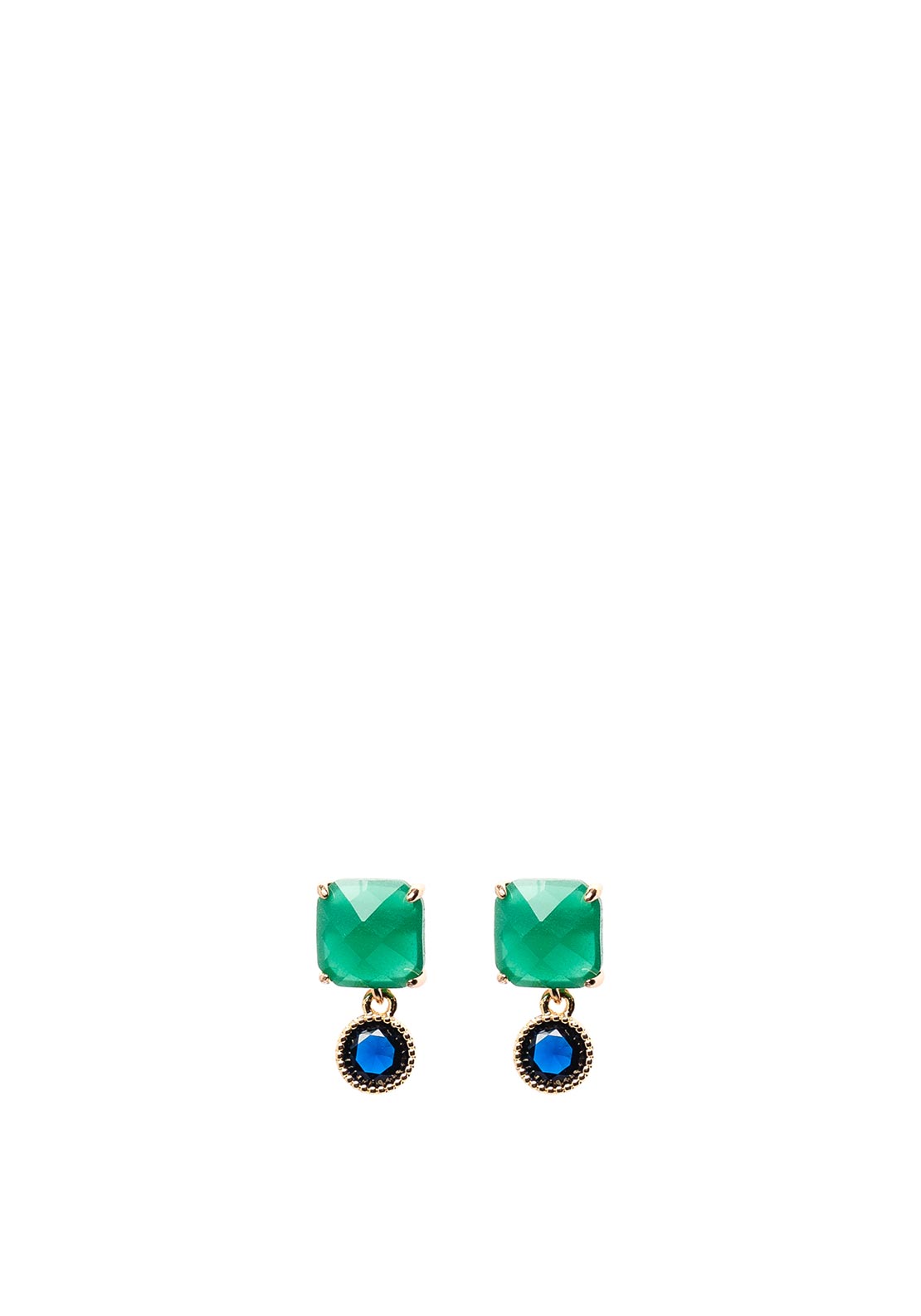 Angela D’Arcy Green Baby Faceted Earrings, Gold - McElhinneys