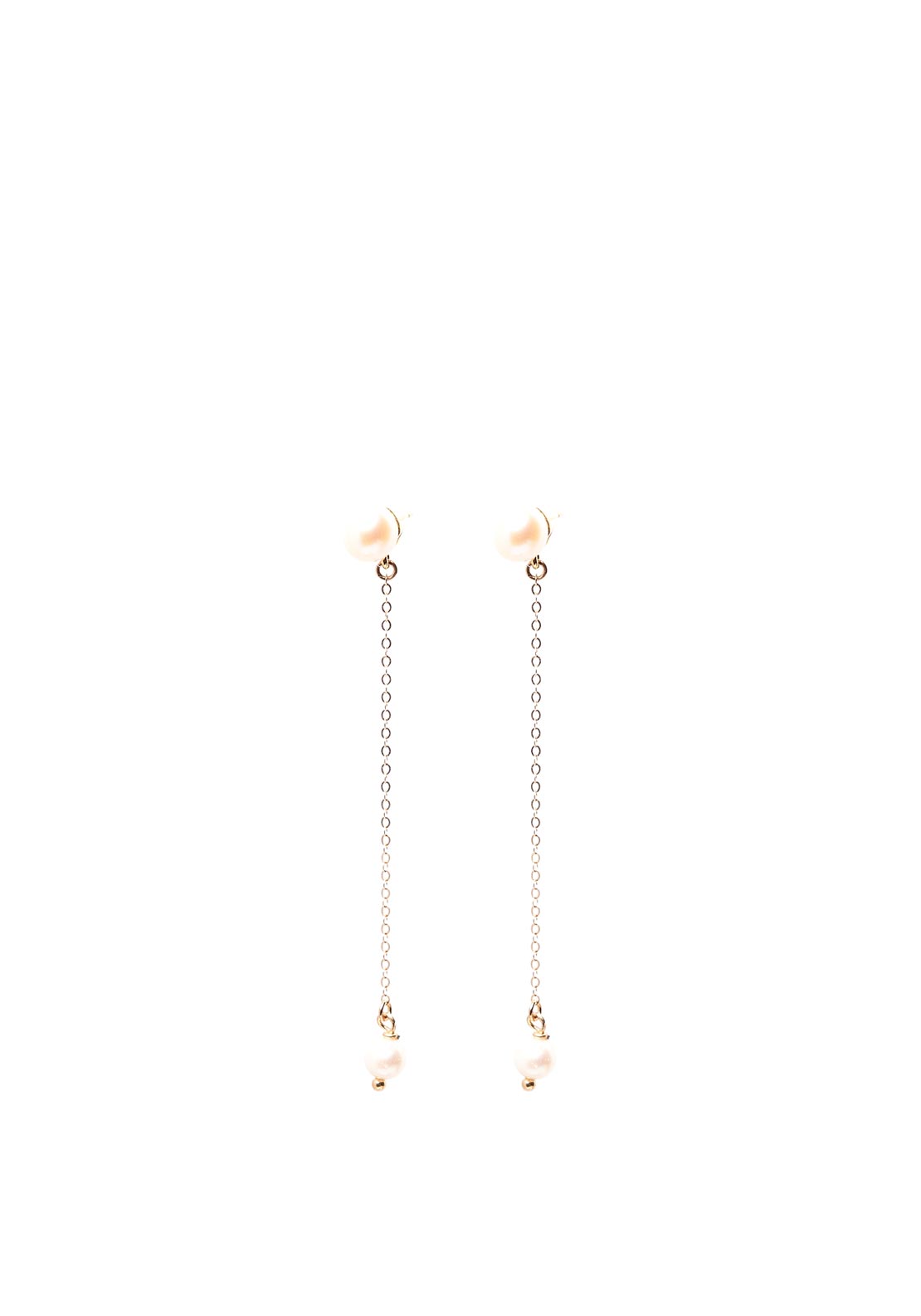 Angela D’Arcy Double Pearl Drop Earrings, Gold - McElhinneys