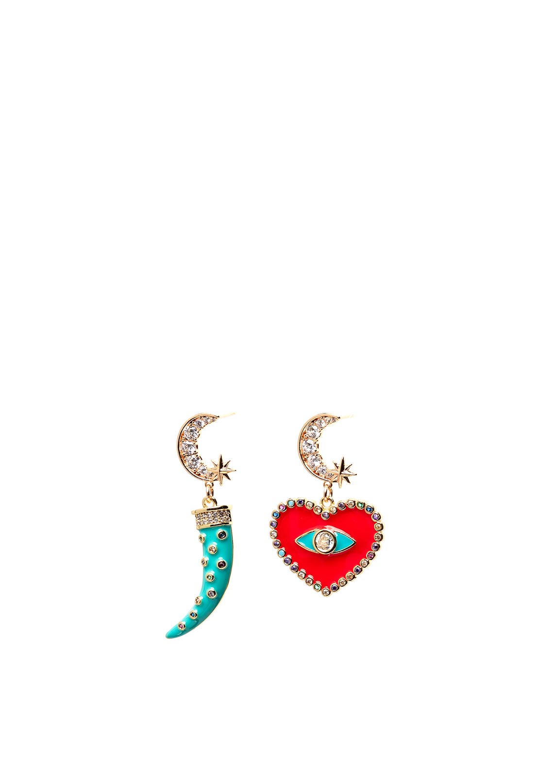 Angela D’Arcy Evil Eye & Tusk Earrings, Gold Multi - McElhinneys