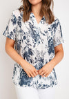 Natalia Collection Lightweight Floral Blouse, Navy - McElhinneys
