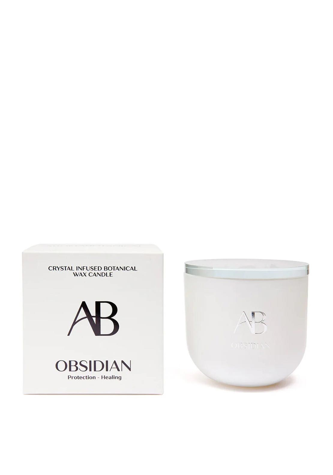 Aromabotanical Obsidian Crystal Infused Botanical Wax Candle - McElhinneys