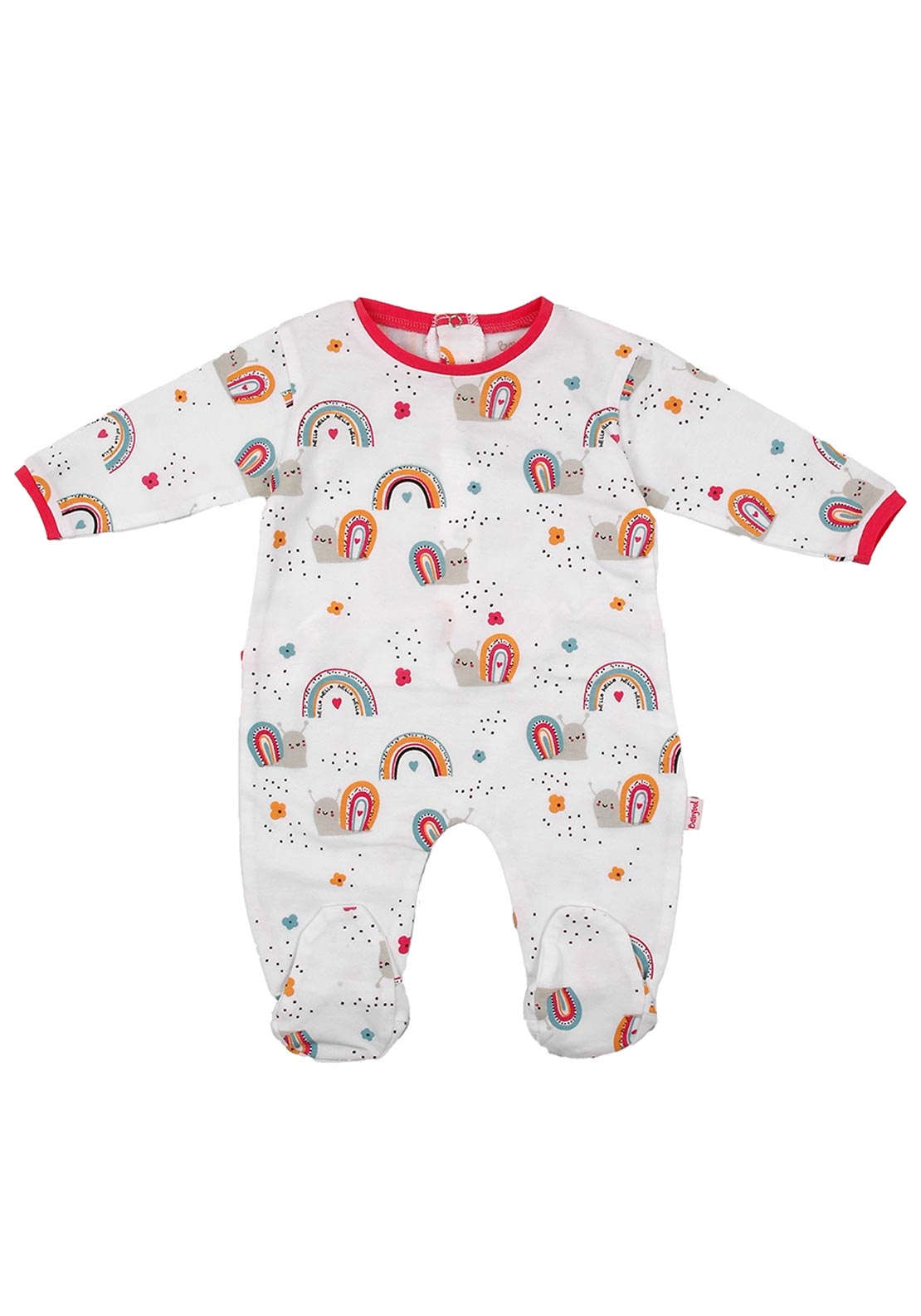 Babybol Baby Girl Rainbow Print Sleepsuit, Pink Multi - McElhinneys