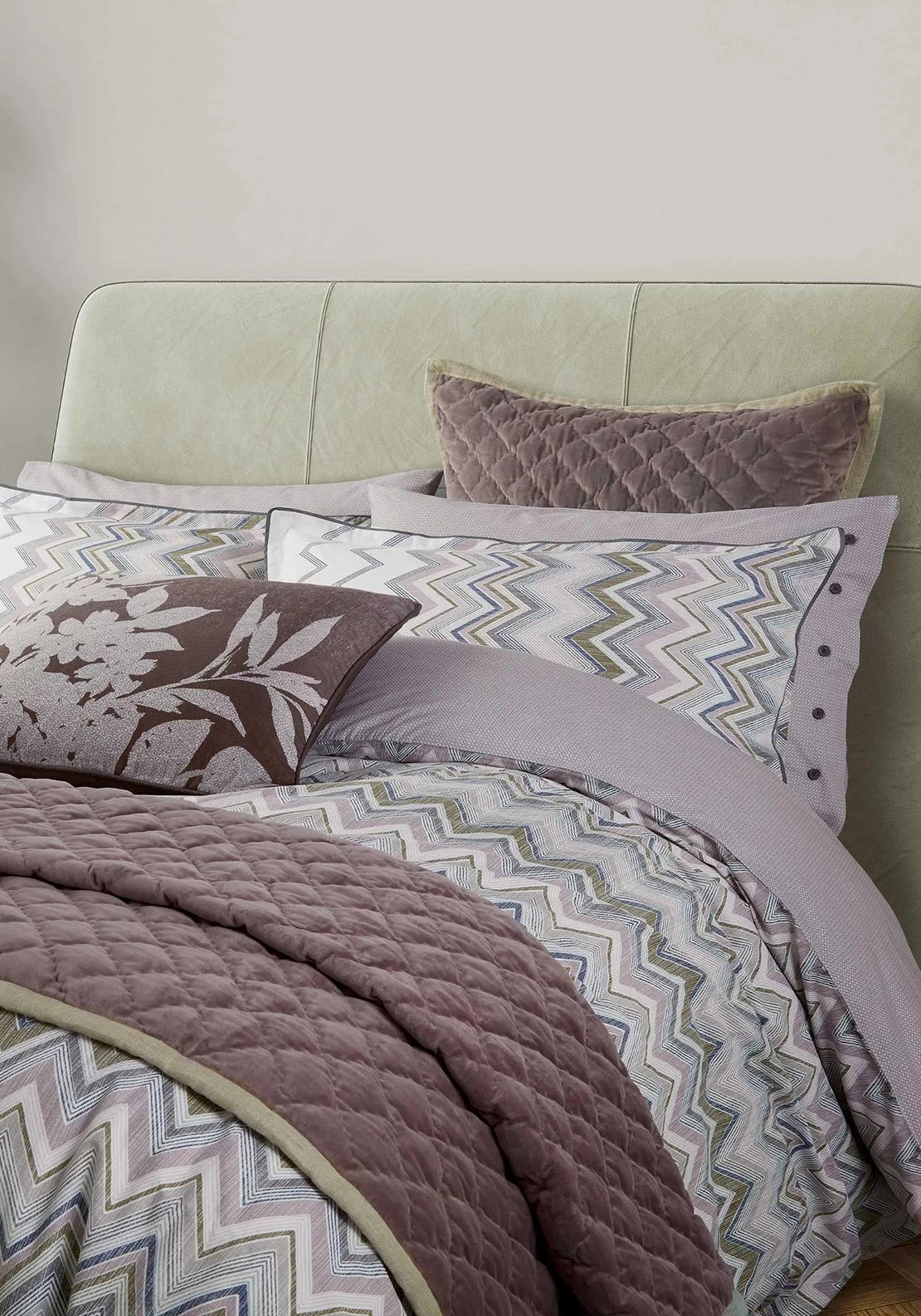 Bedeck Claudia Chevron Duvet Set, Pink and Green - McElhinneys