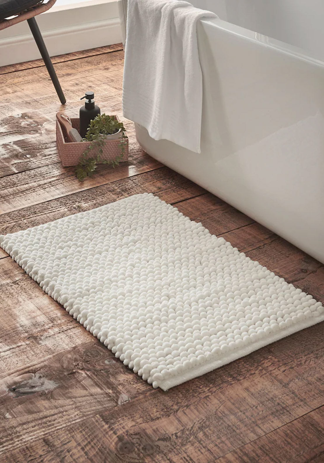 Bianca Aspen Bobble Bath Mat, White - McElhinneys