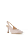 Bioeco by Arka Wide Fit Shimmering Low Block Heel Shoes, Beige ...