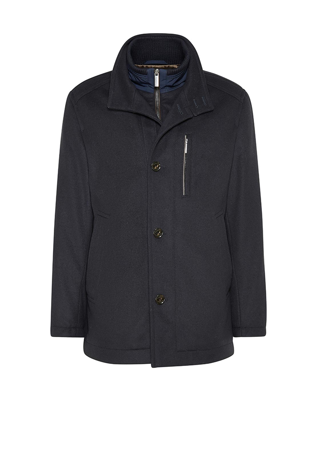 Bugatti Dual Layer Woollen Overcoat, Navy - McElhinneys