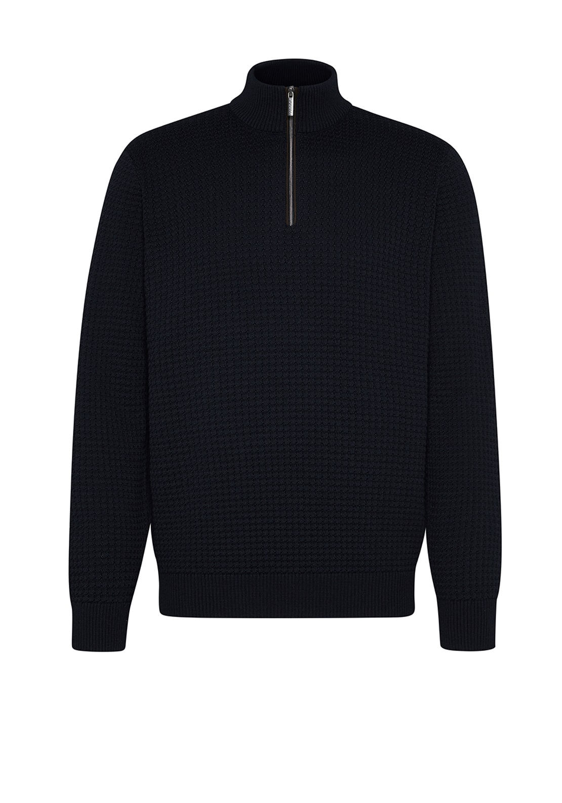 Bugatti Troyer Half Zip Knit Sweater, Marine - McElhinneys
