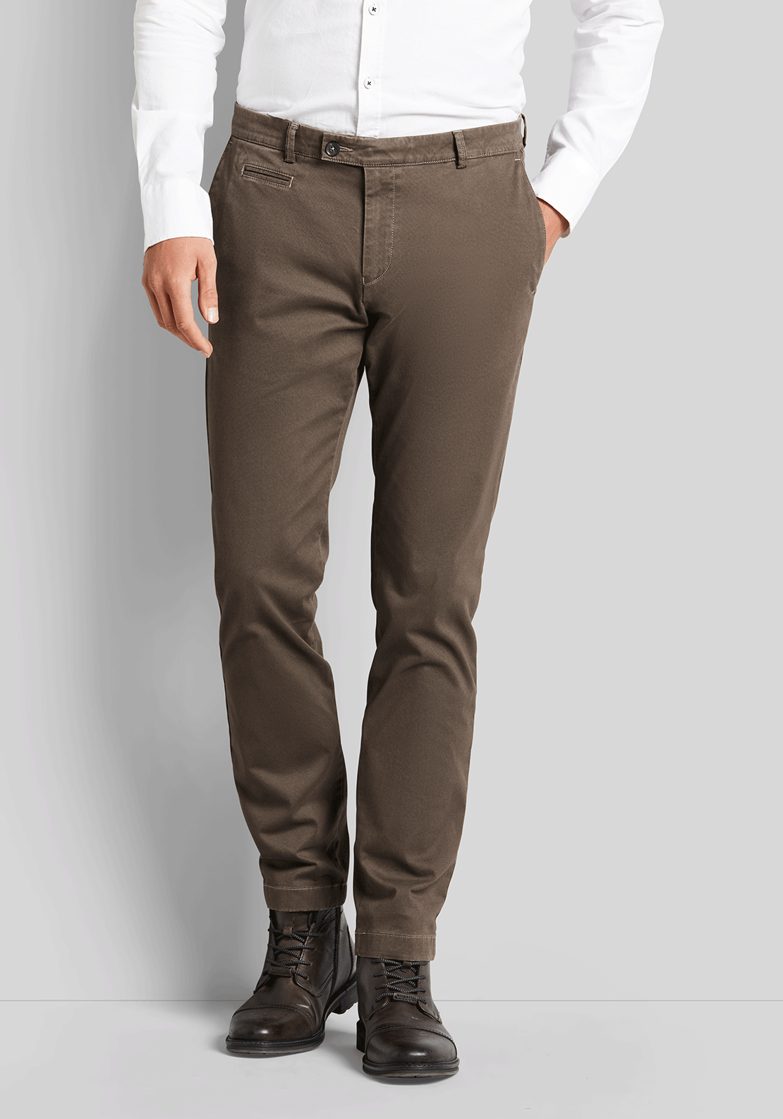 Bugatti Flexcity Chinos, Chocolate - McElhinneys