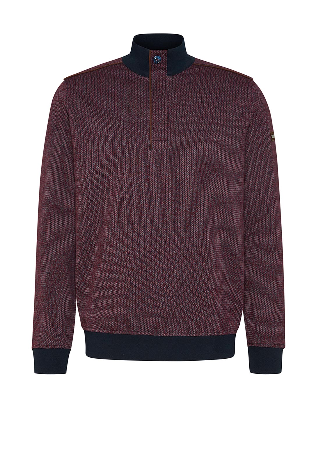 Bugatti Troyer Half Zip Sweatshirt, Burgundy - McElhinneys