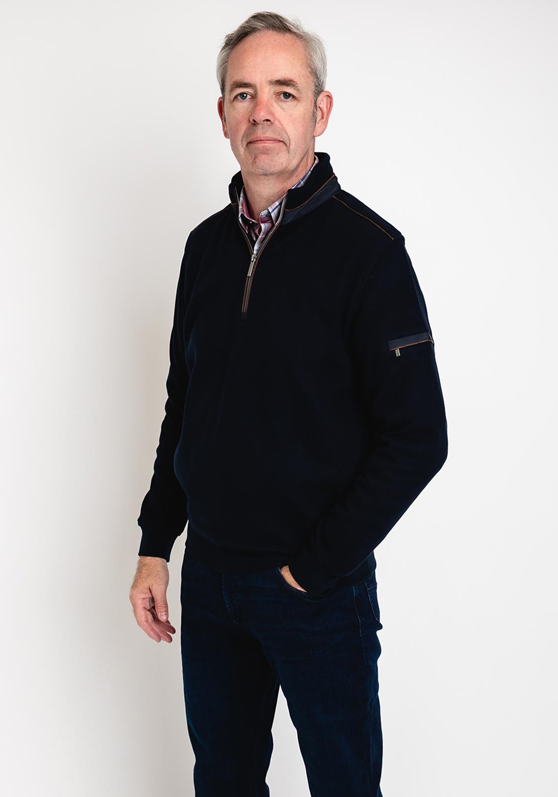 Bugatti Troyer Half Zip Sweatshirt, Navy - McElhinneys