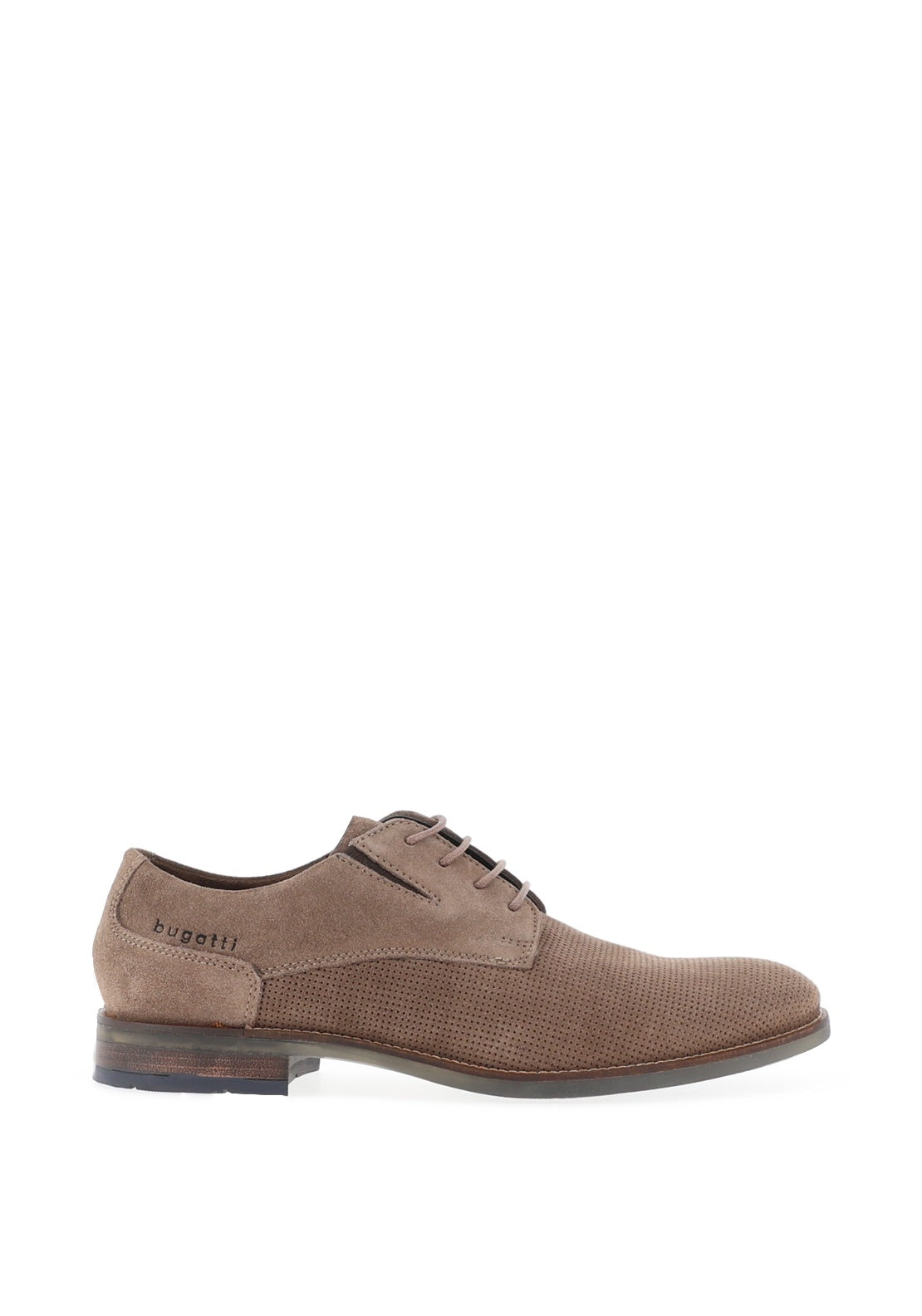 Bugatti Texture Lace Up Casual Shoes, Taupe - McElhinneys