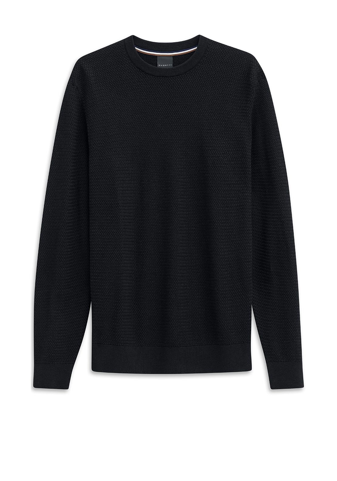 Bugatti Braided Knit Crew Neck Sweater, Navy - McElhinneys