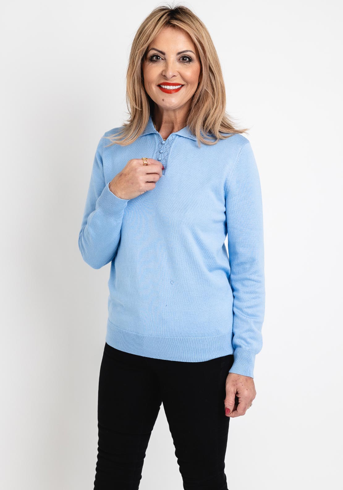 Castle of Ireland Peter Pan Sweater, Forget Me Not - McElhinneys