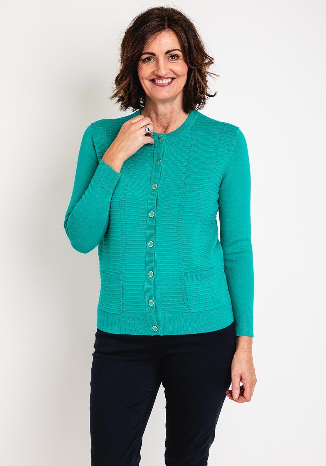 Castle Of Ireland Ribbed Cardigan, Spring Leaf - McElhinneys