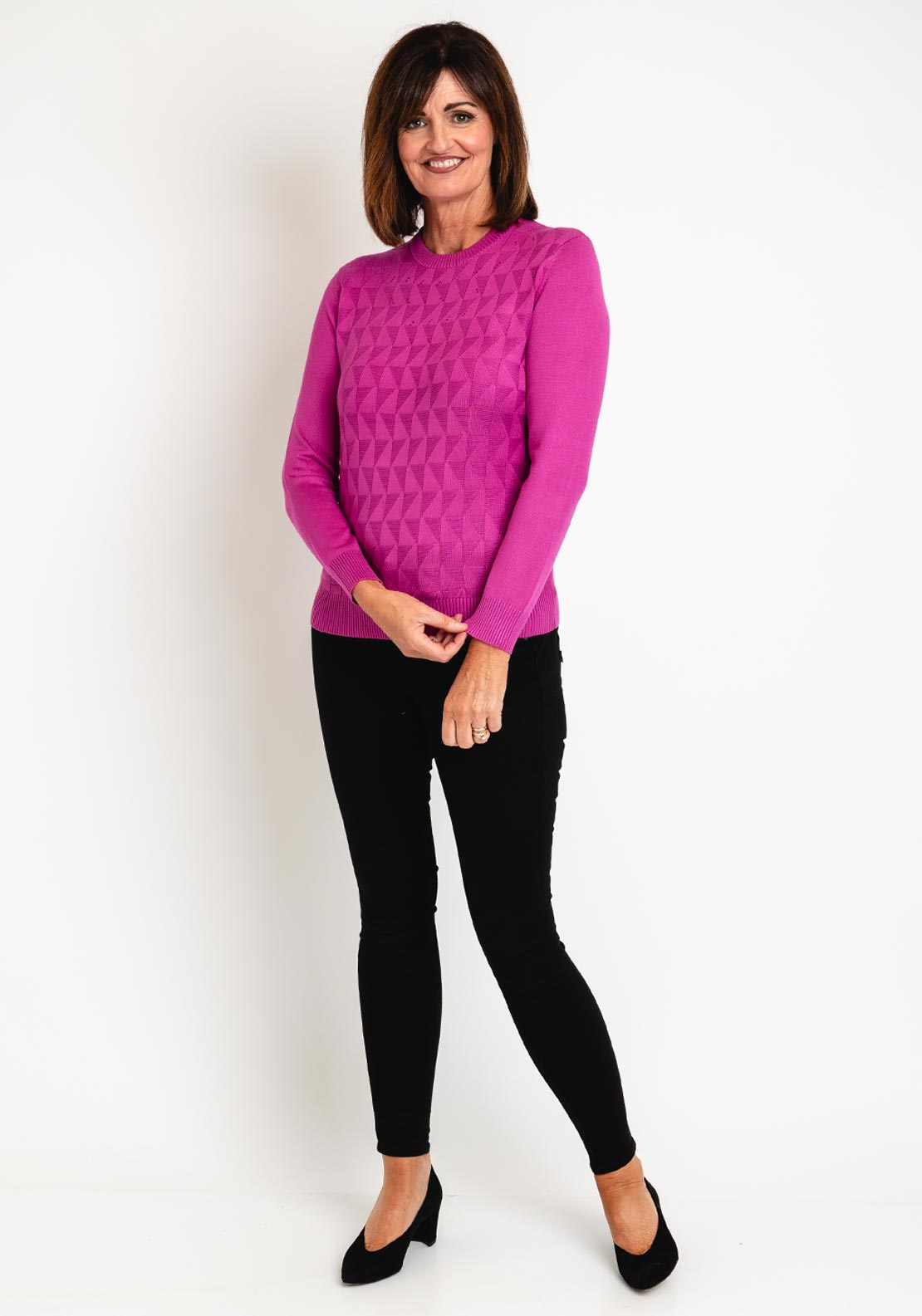 Castle Of Ireland Triangle Printed Knit Sweater, Rose Parfait - McElhinneys