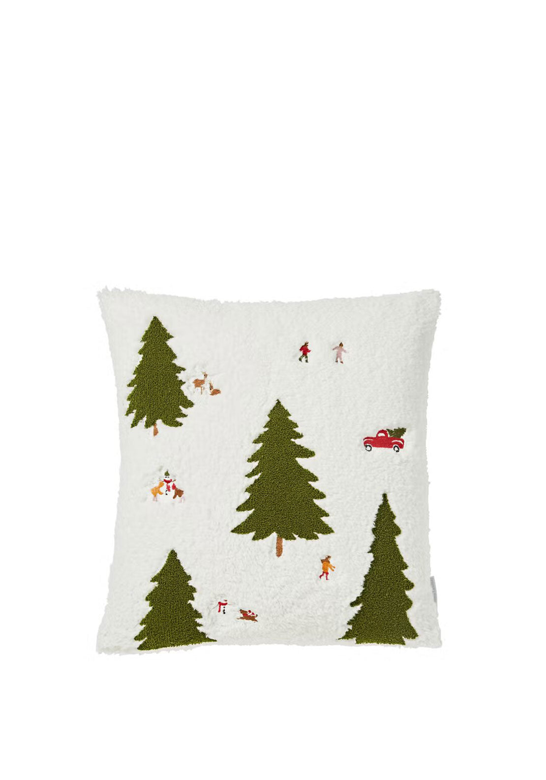 Catherine Lansfield Boucle Christmas Tree Filled Cushion, Natural ...