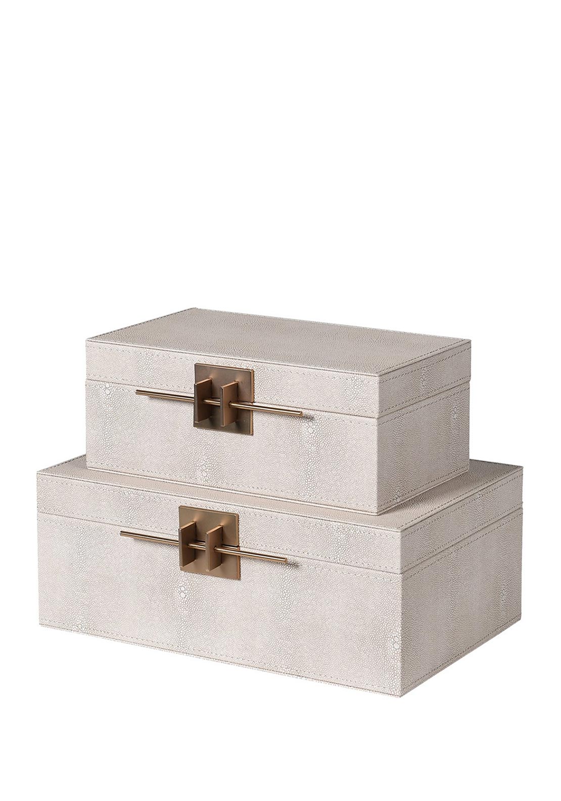 Coach House Set of Two Storage Boxes, Ivory - McElhinneys