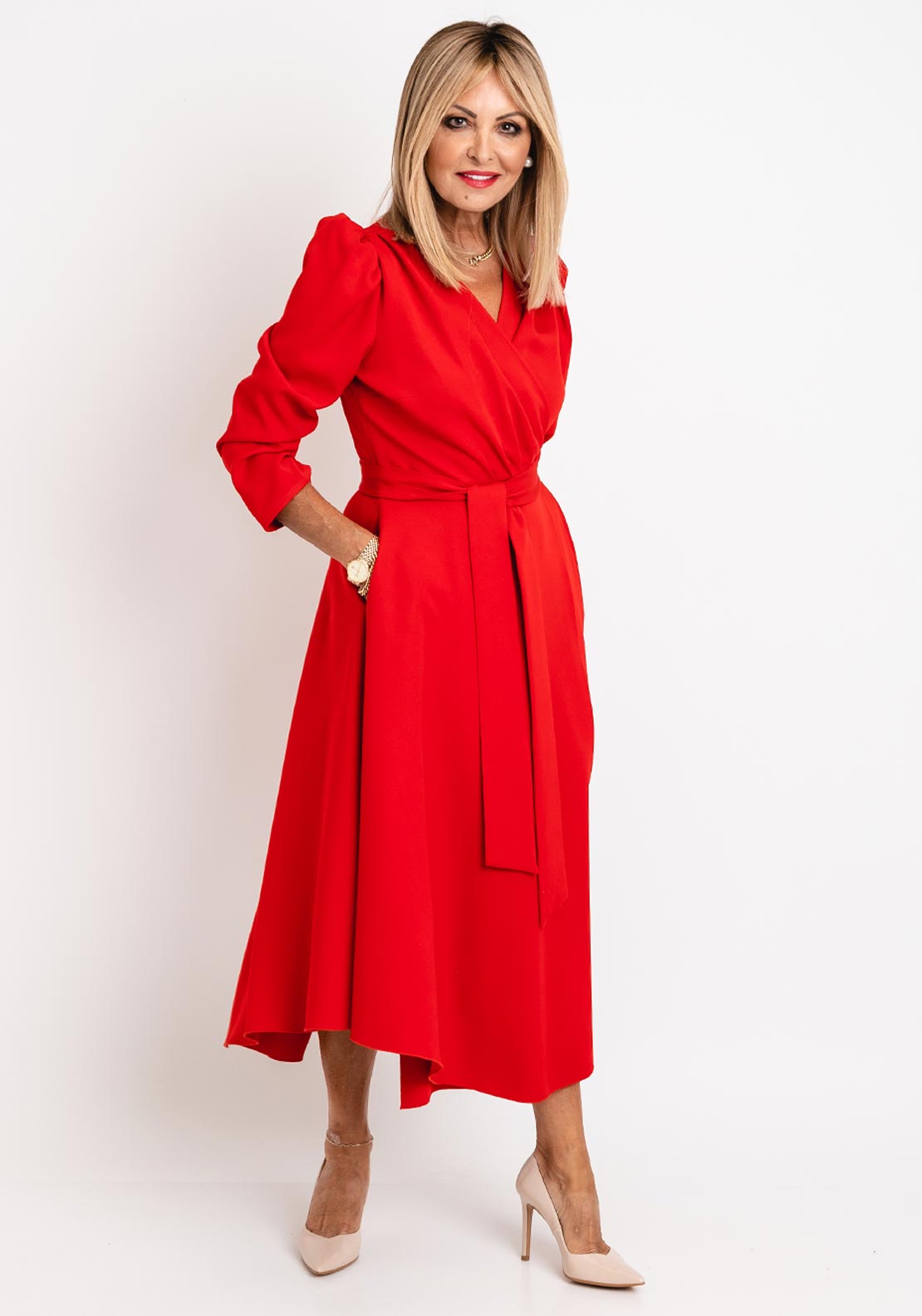 Coco Doll Emo Wrap Maxi Dress, Red - McElhinneys