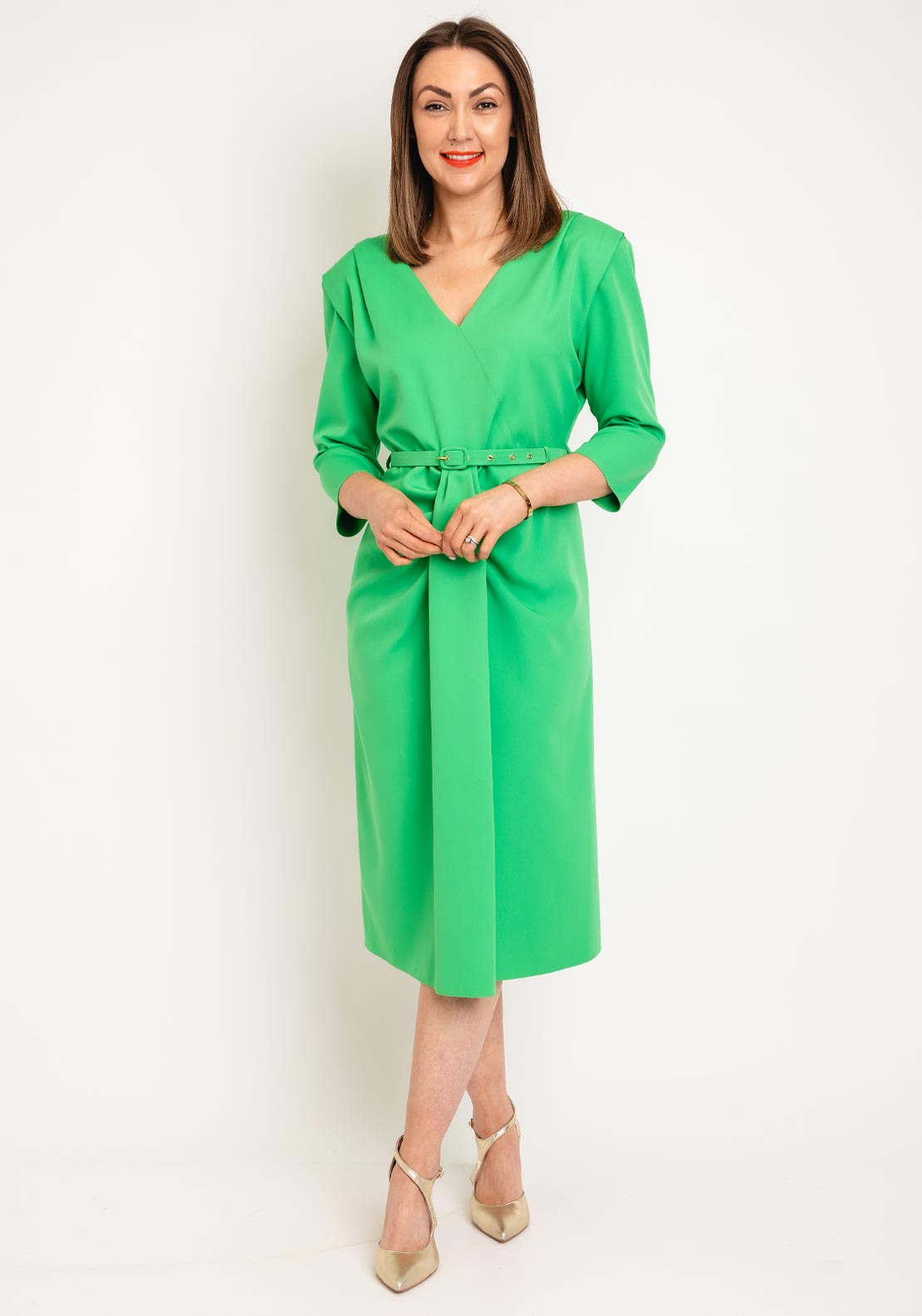 Coco Doll Jazz Belted Aline Dress, Green - McElhinneys