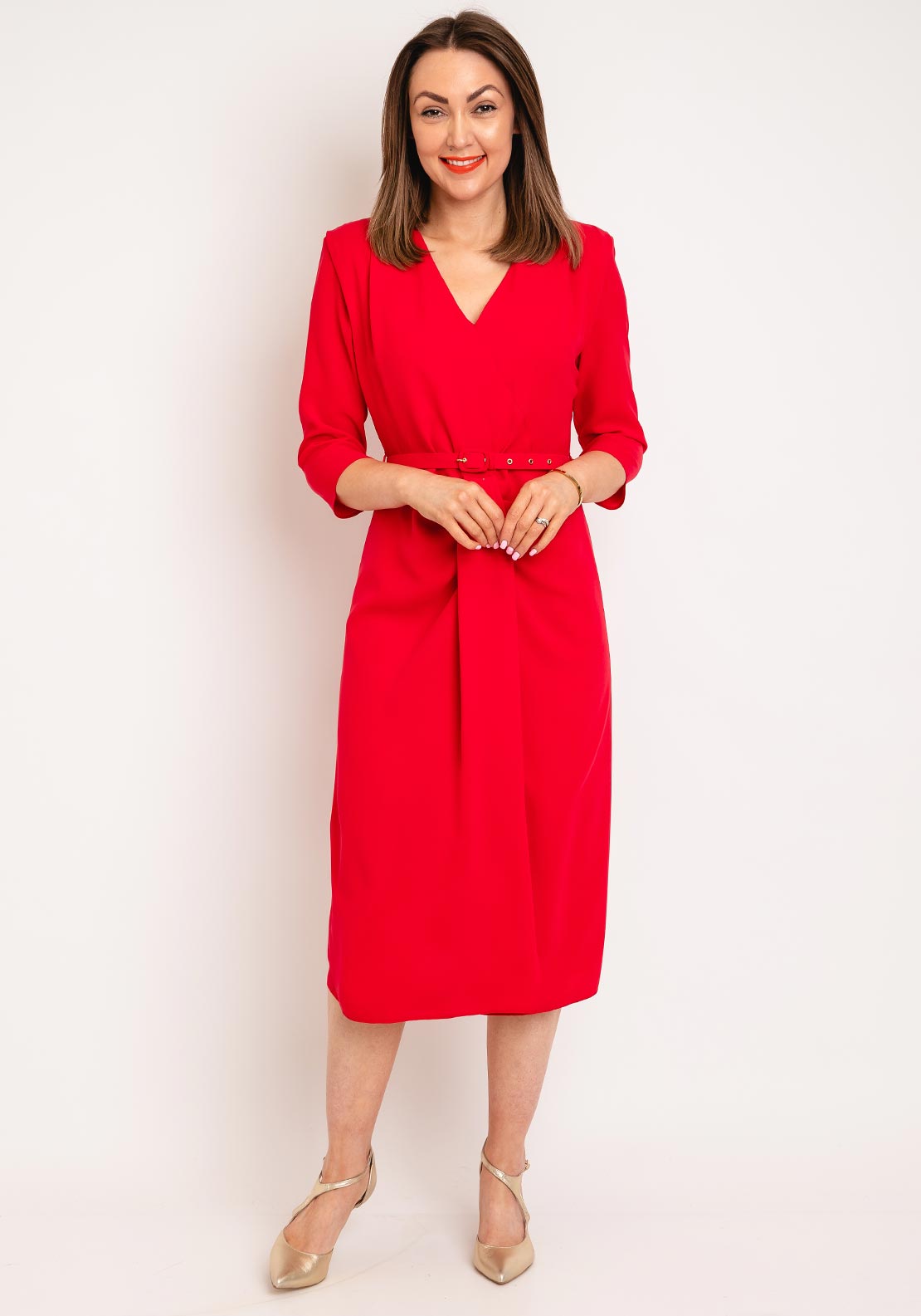 Coco Doll Jazz Belted Aline Dress, Red - McElhinneys