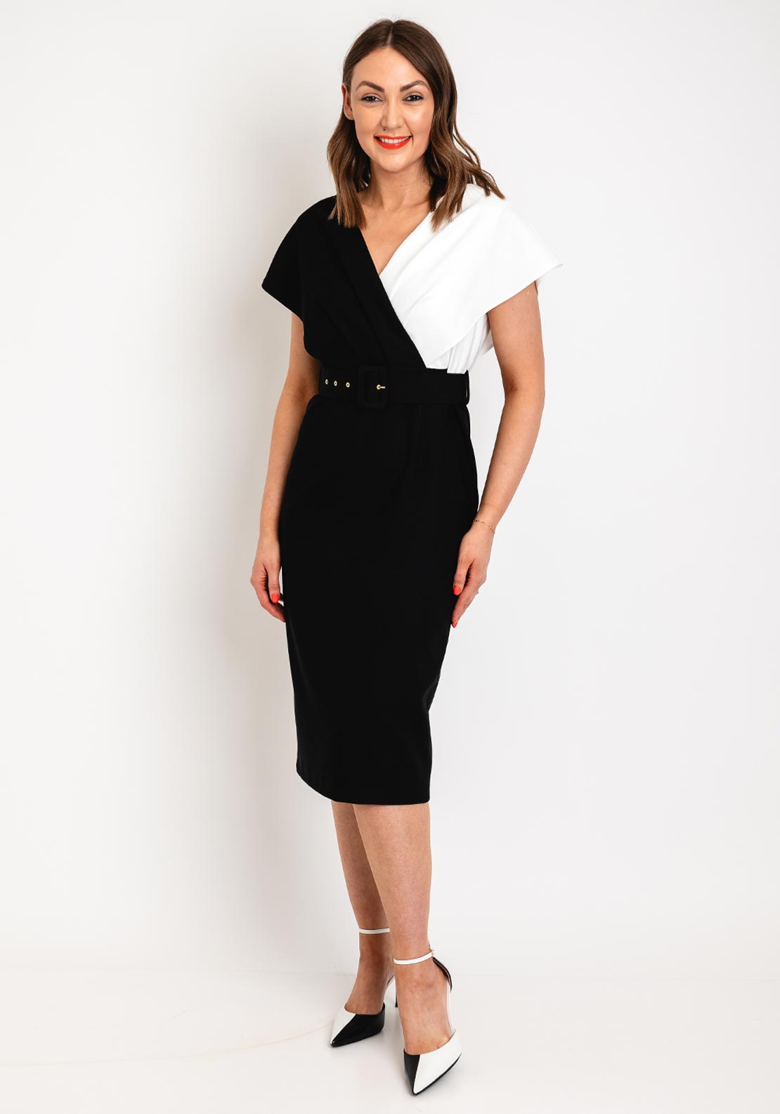 Coco Doll Lola Belted Pencil Dress, Black - McElhinneys