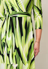 Coco Doll Robeny Abstract V Neck Maxi Dress, Lime Green - McElhinneys