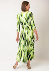 Coco Doll Robeny Abstract V Neck Maxi Dress, Lime Green - McElhinneys