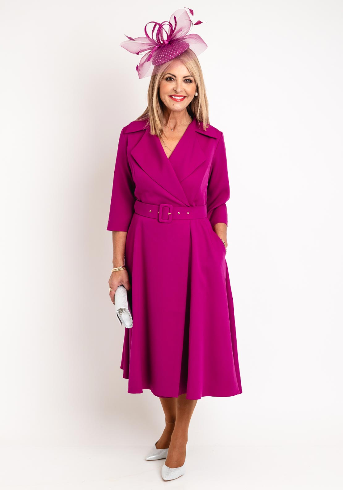 Coco Doll Marci Wrap A-line Dress, Plum - McElhinneys