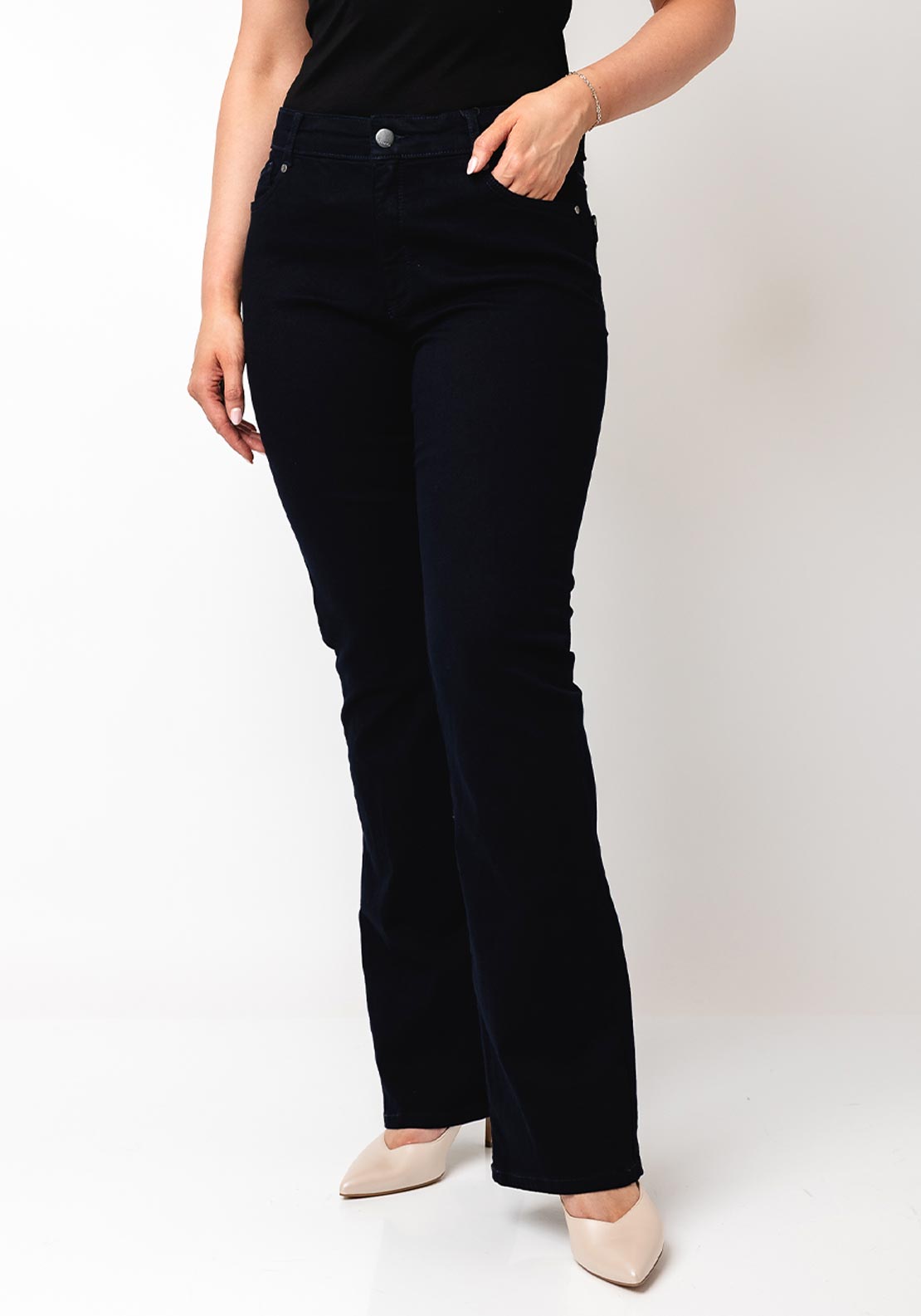 CRO Jeans Magic Fit Flared Jeans, Dark Navy - McElhinneys