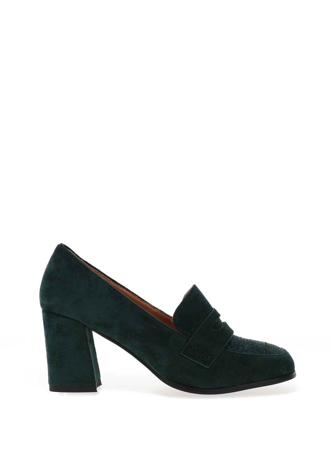 Dancing Matilda Trapeze Embellished Heeled Loafers, Green - McElhinneys