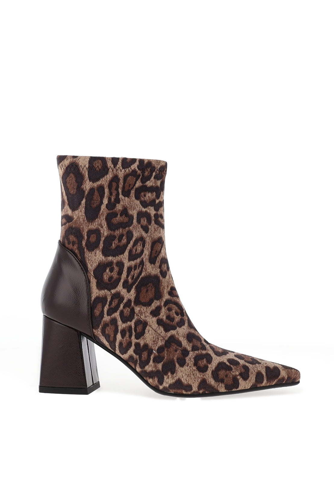 Dancing Matilda Acrobat Leopard Printed Sock Boot, Brown - McElhinneys