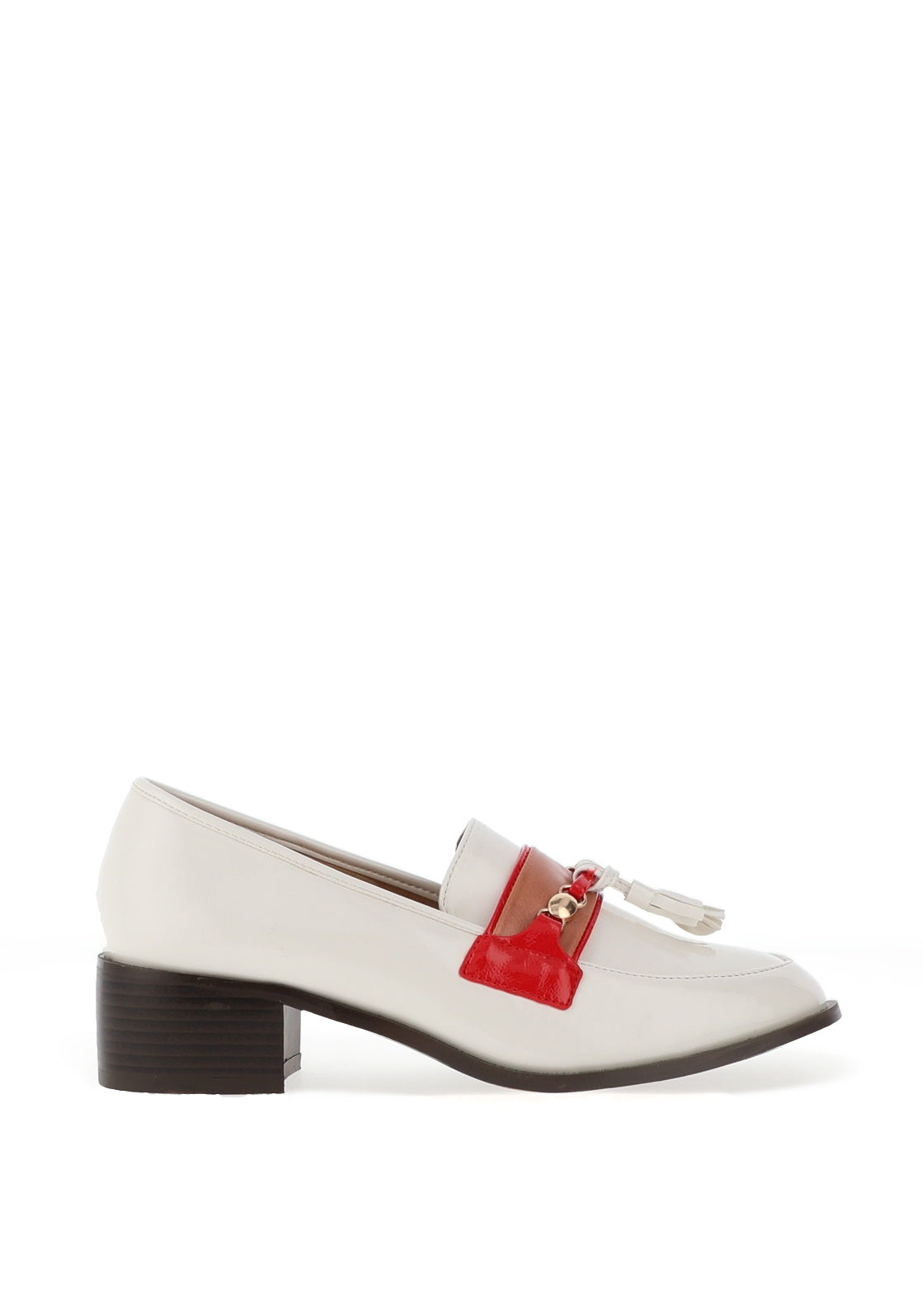 Dancing Matilda Trapeze Tassel Loafers, White Mix - McElhinneys