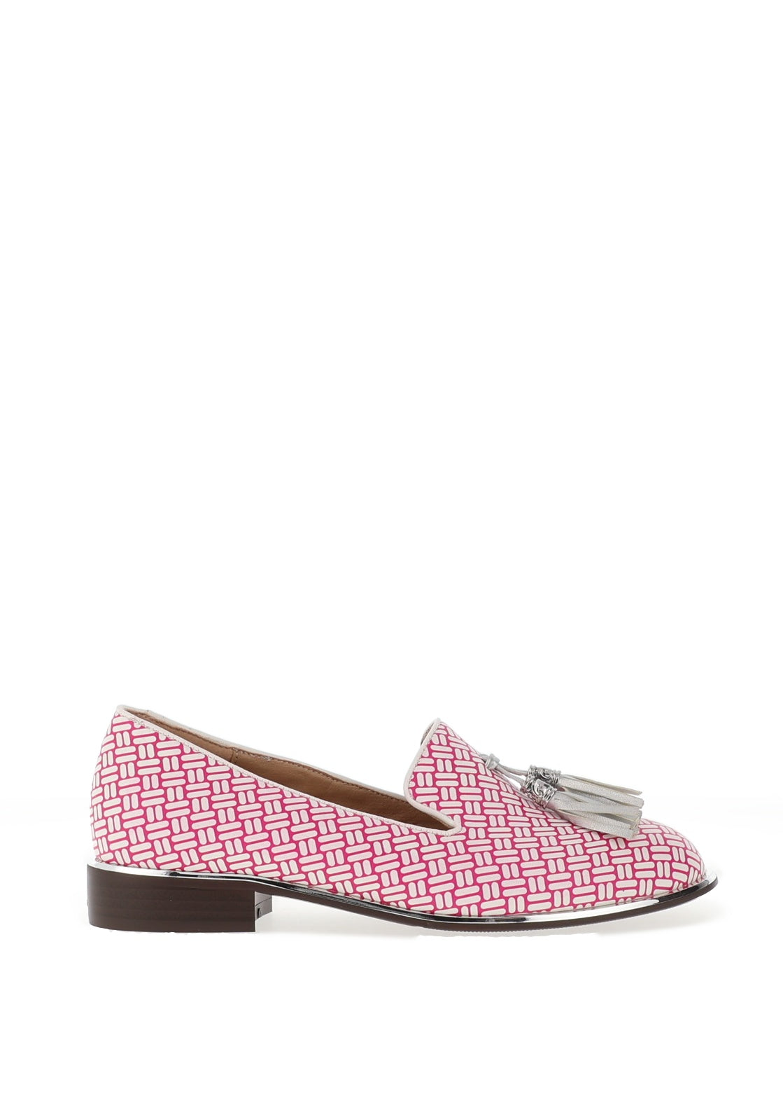 Dancing Matilda Trapeze Weave Effect Flat Shoes, Pink - McElhinneys