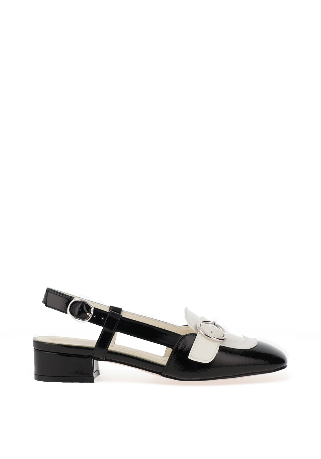 Dancing Matilda Buckle Detail Heeled Pumps, Black Mix - McElhinneys