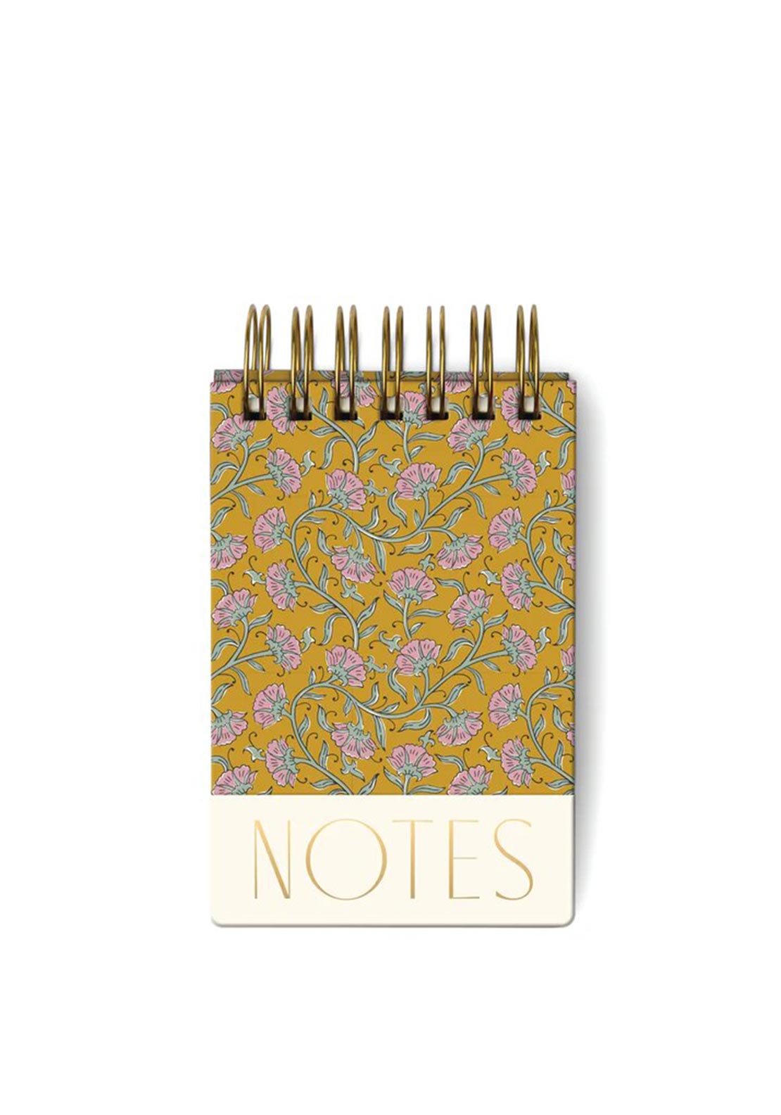 Designworks Ink Vintage Floral Mini Notepad, Gold - McElhinneys