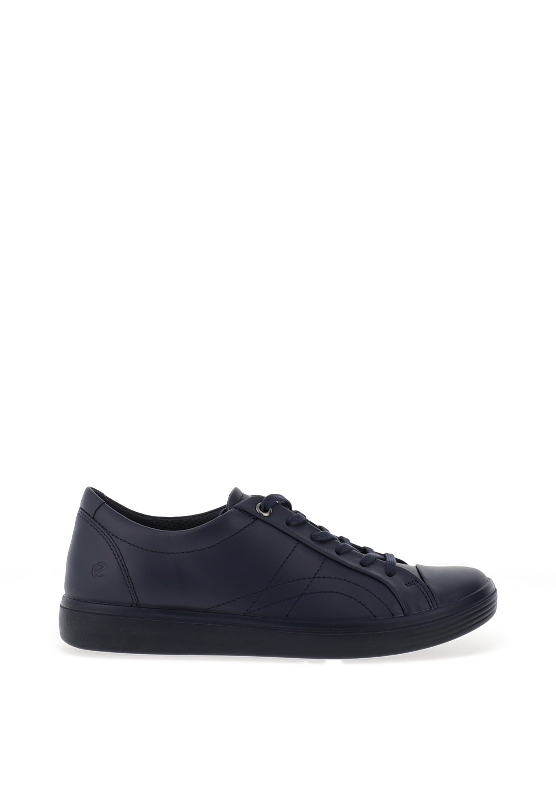Ecco Classic Leather Laced Trainers, Navy - McElhinneys