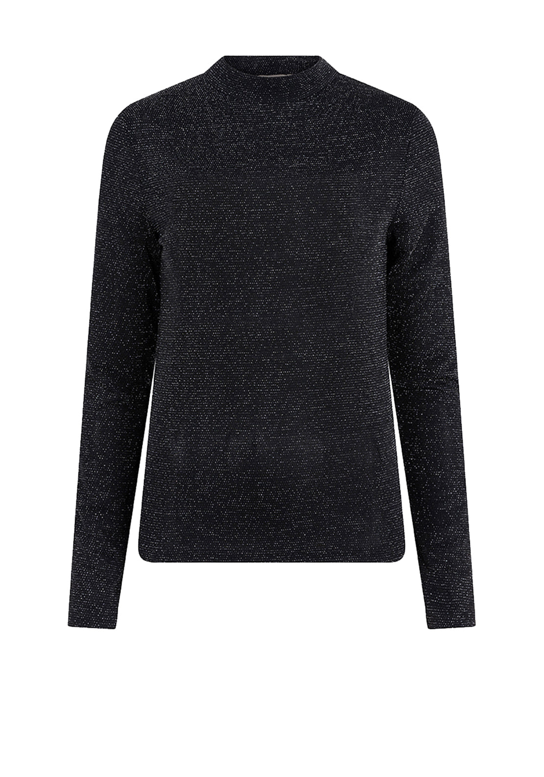 Esqualo Metallic Fibre Long Sleeve Top, Black - McElhinneys