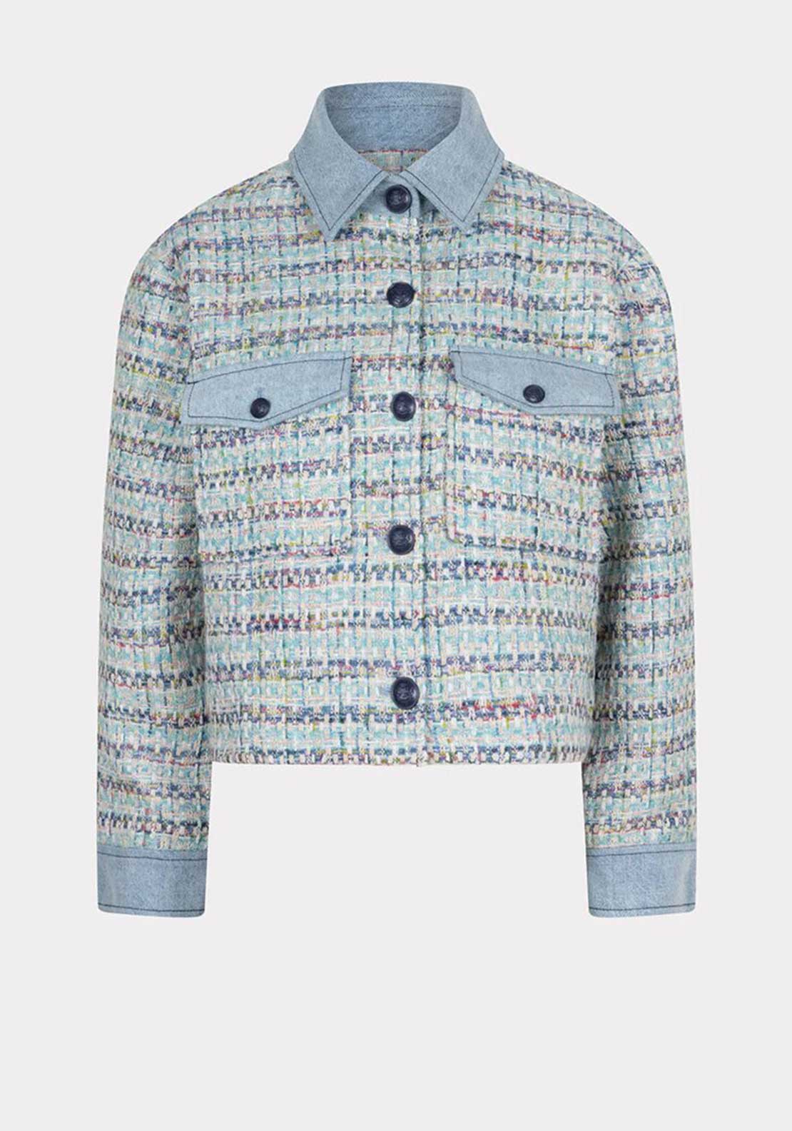Esqualo Tweed Style Jacket, Blue - McElhinneys