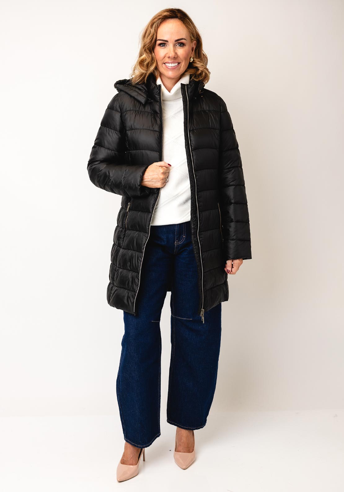 Etage Hooded Padded Coat, Black - McElhinneys