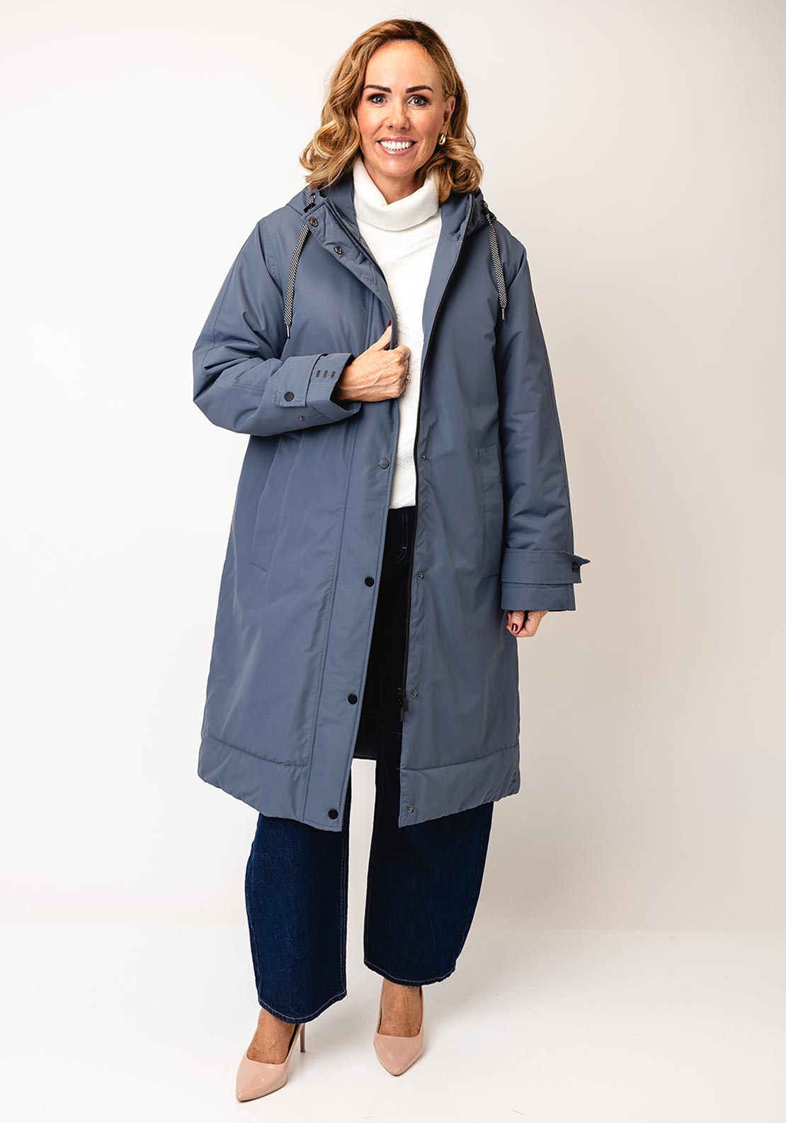 Etage Magic Print Padded Rain Coat, Blue - McElhinneys
