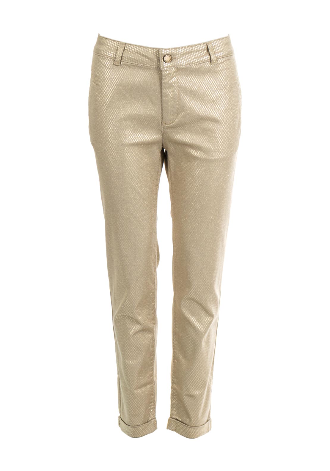 Eva Kayan Metallic Shimmer Skinny Jeans, Gold - McElhinneys