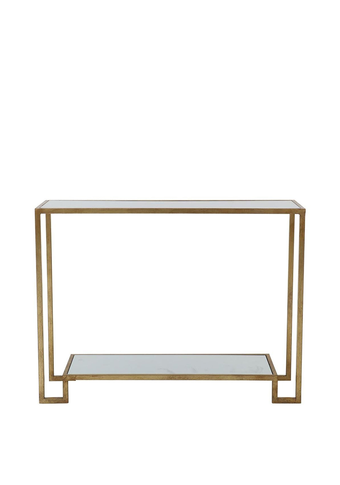 Fern Cottage Contemporary Console Table With Shelf, Gold - McElhinneys