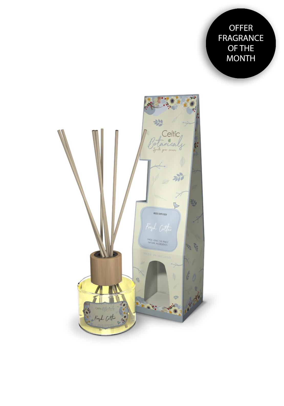 Celtic Botanicals Fresh Cotton Diffuser, 100ml - McElhinneys