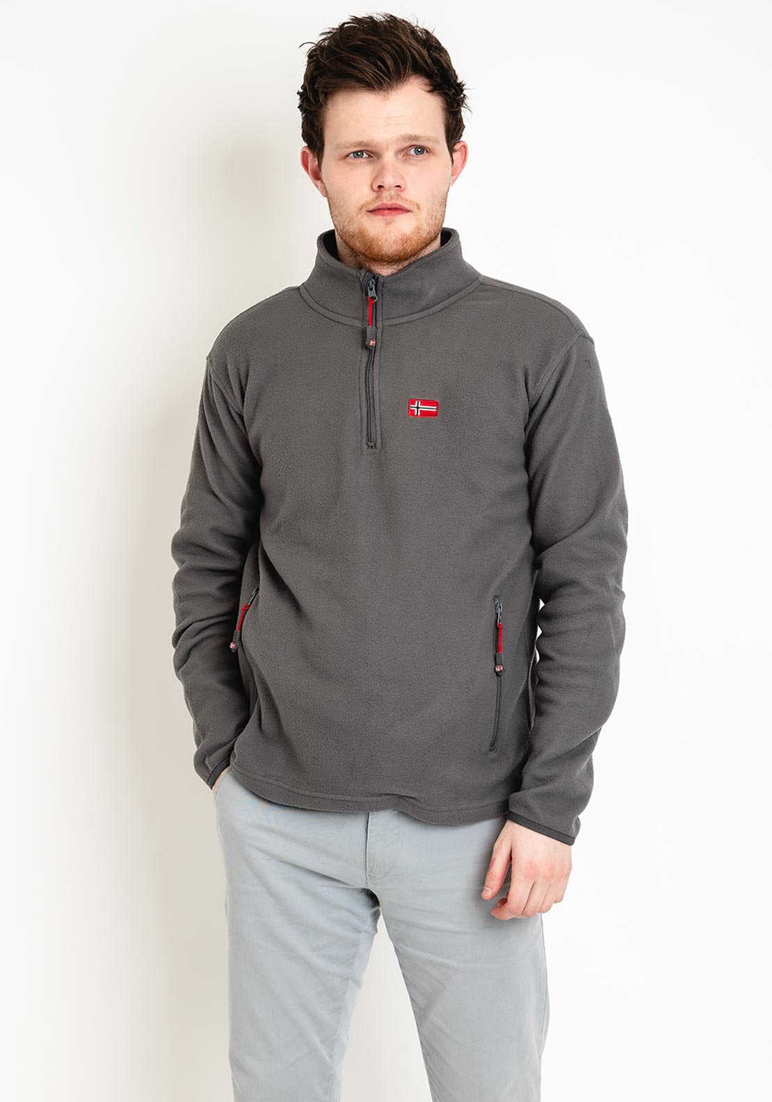 Geo Norway Half Zip Fleece, Dark Grey - McElhinneys