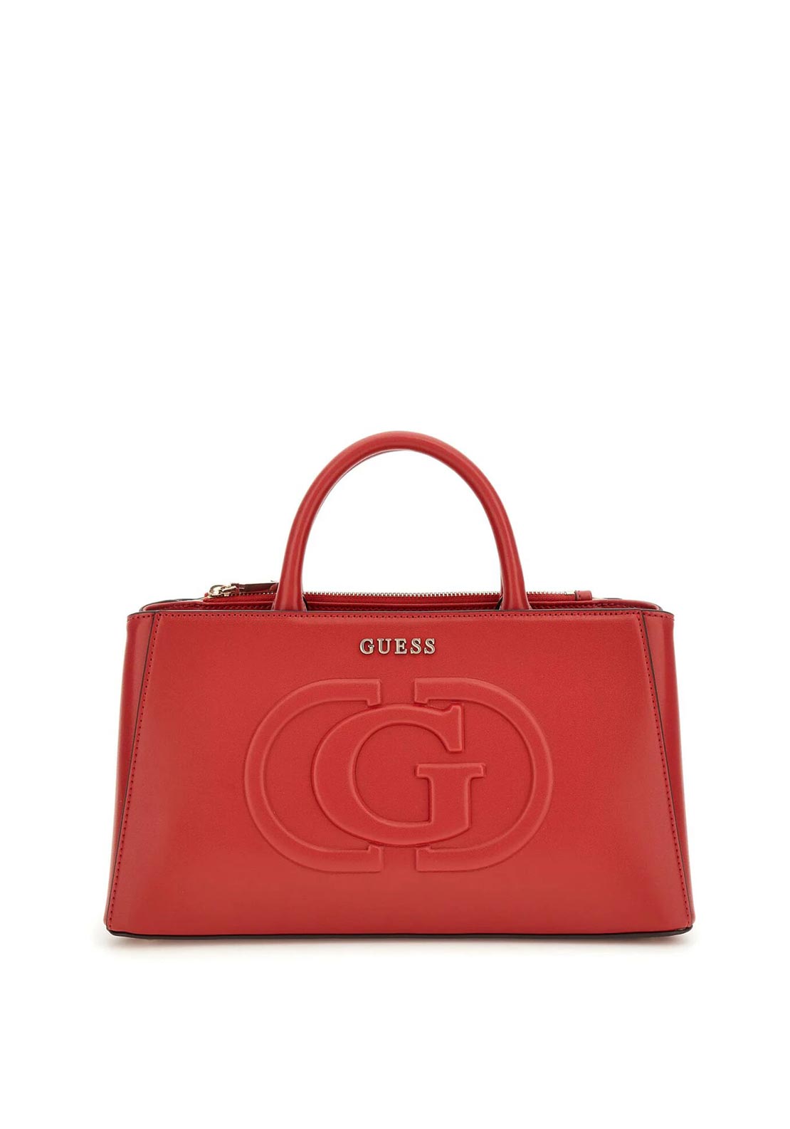 Guess Eco Mietta Satchel Bag, Red - McElhinneys