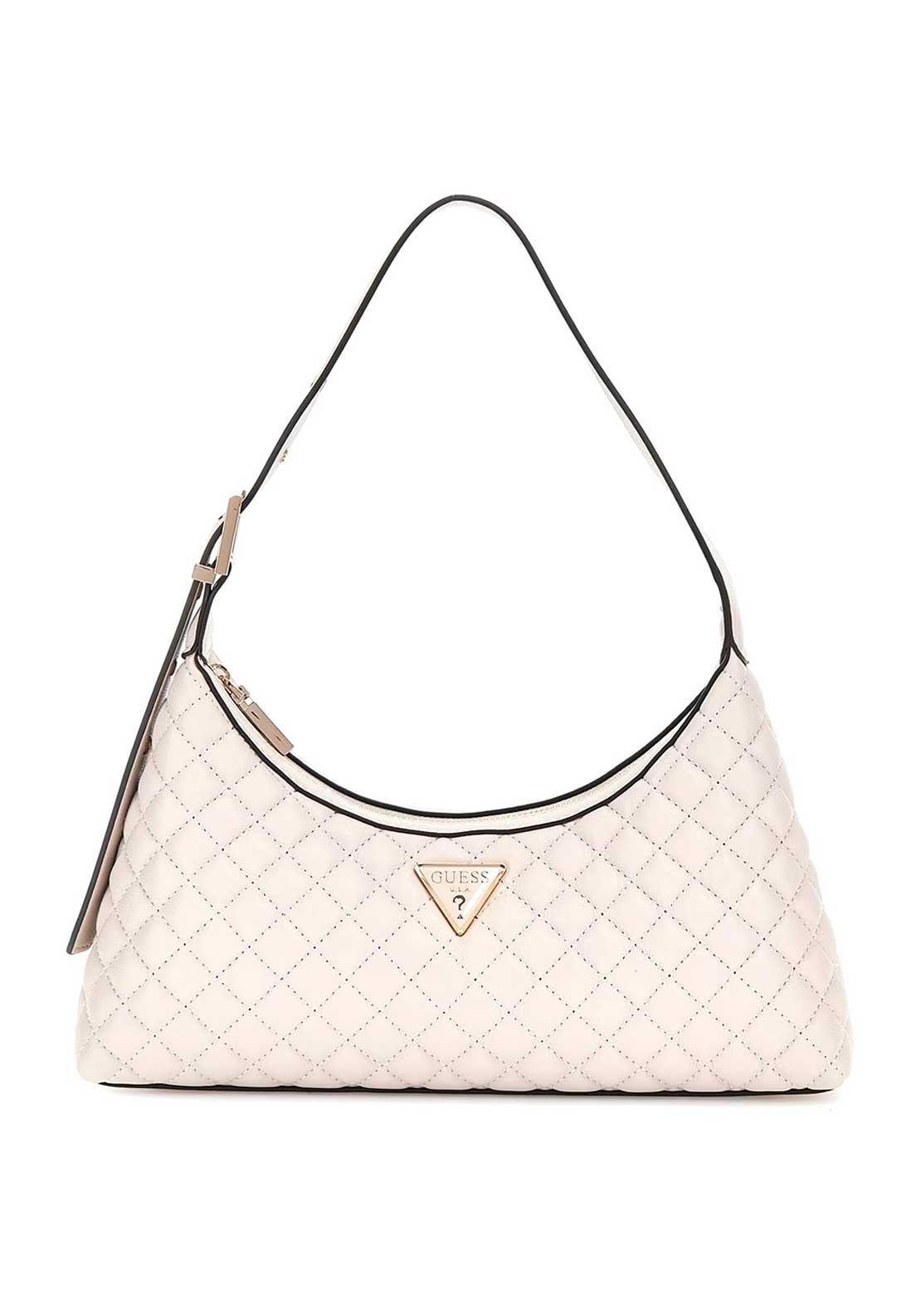 Guess Eco Rianee Quilted Shoulder Bag, Stone - McElhinneys