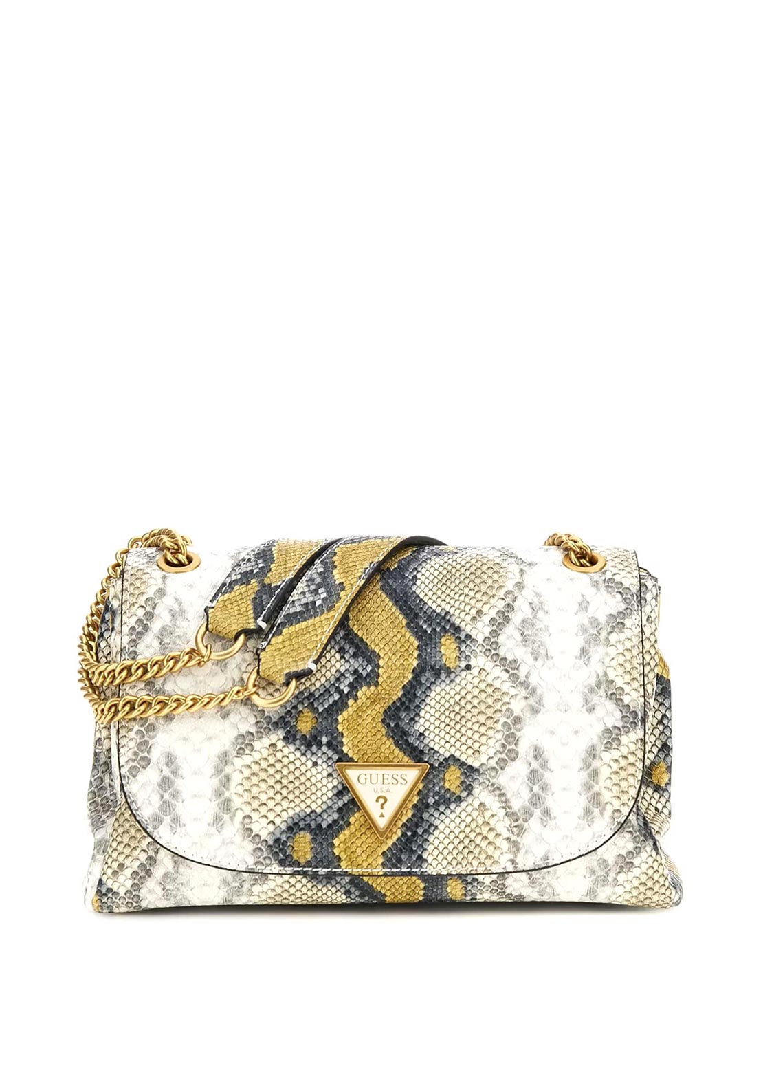 Guess Cosette Python Print Crossbody Bag, Yellow Multi - McElhinneys
