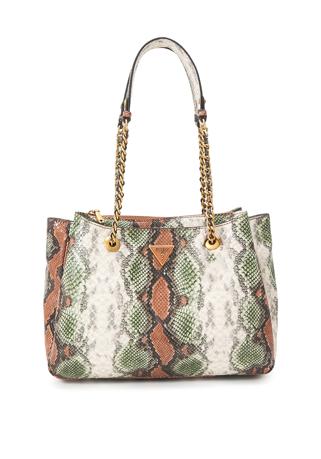 Guess Becci Logo Charm Shoulder Bag, Sage Multi - McElhinneys